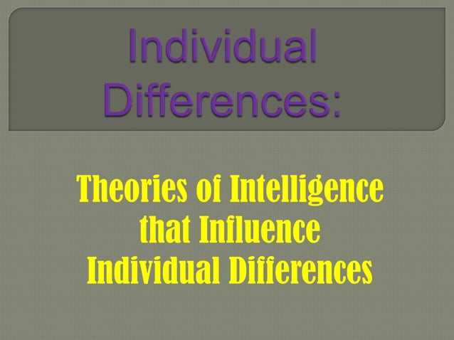 Individual differences: TRIARCHIC THEORY OF INTELLIGENCE BY STERNBERG ...