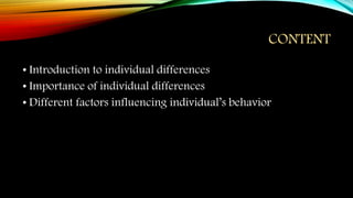 Individual differences | PPTX