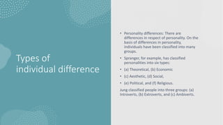 Individual differences | PPTX