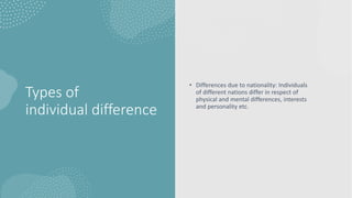 Individual differences | PPTX