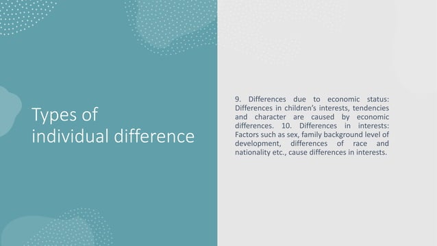 Individual differences | PPTX | Science