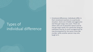 Individual differences | PPTX