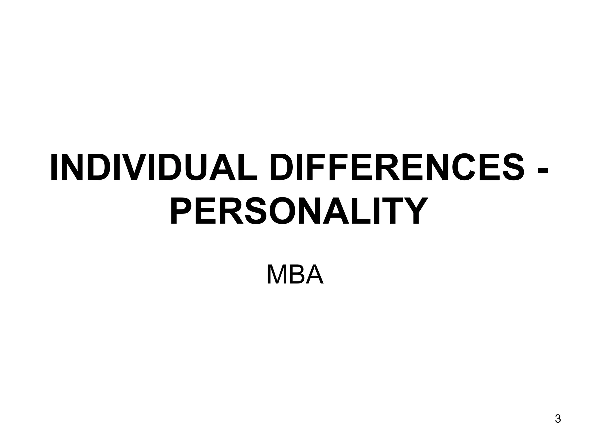 Individual Differences Personality | PPT