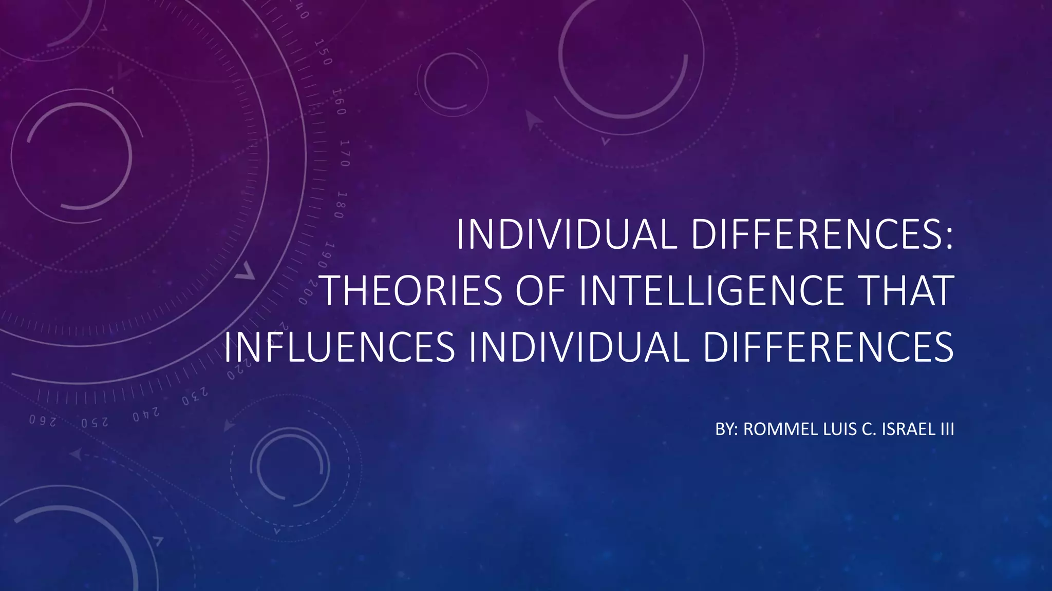 INDIVIDUAL DIFFERENCES - Theories Of Intelligence | PPTX