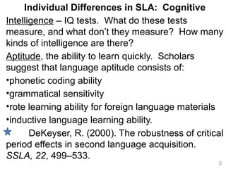 Individual differences 2 | PPT