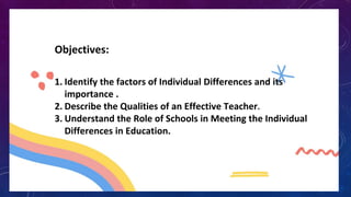Individual differences (aida purificacion david) mat science | PPTX