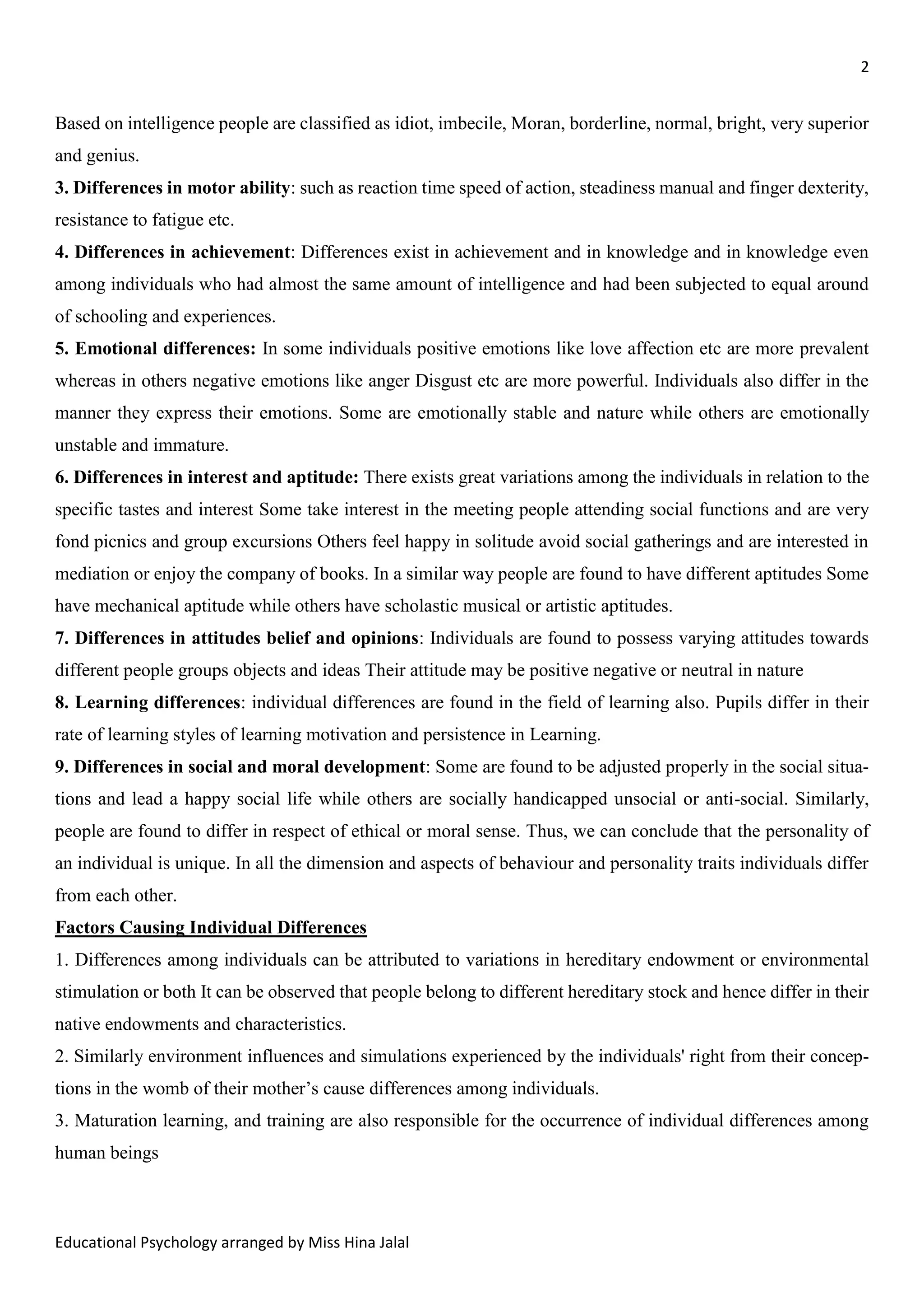 Individual differences (educational psychology) | PDF