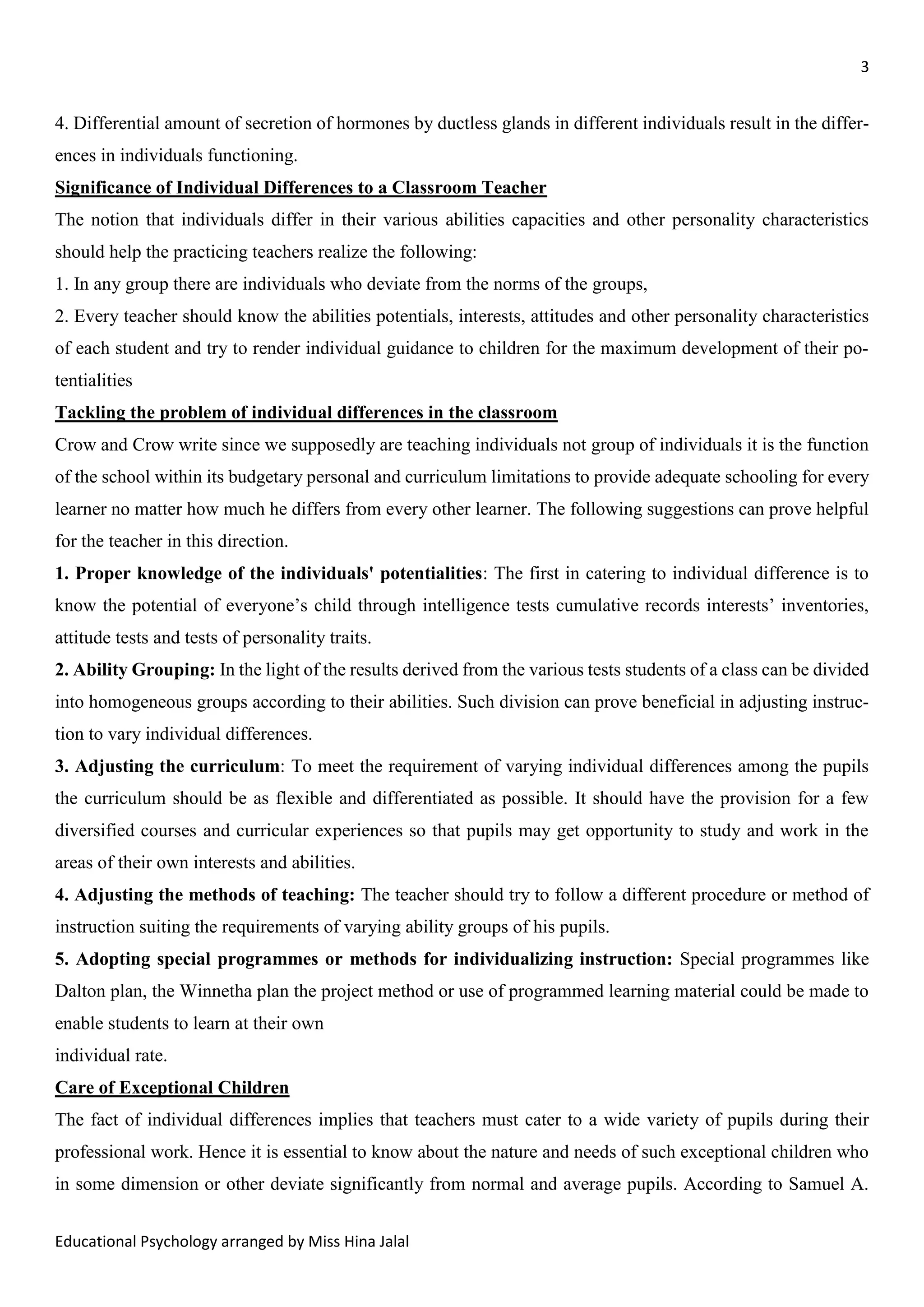 Individual differences (educational psychology) | PDF