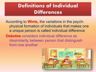 Individual Differences in Learners | PPTX