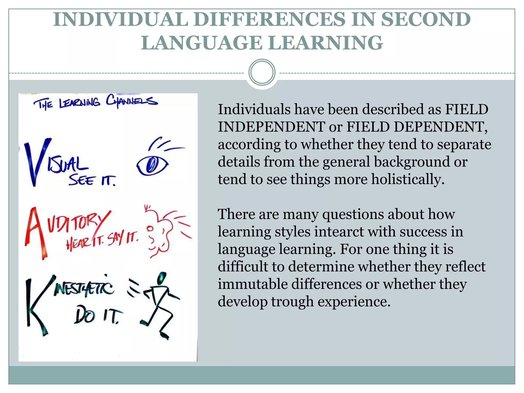 Individual differences in second language learning | PPTX