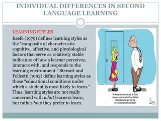 Individual differences in second language learning | PPTX