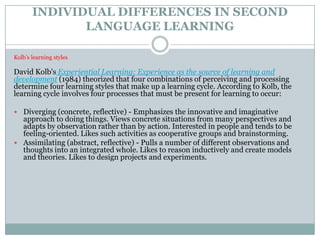 Individual differences in second language learning | PPTX
