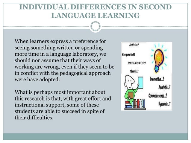 Individual differences in second language learning | PPT