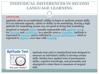 Individual differences in second language learning | PPTX