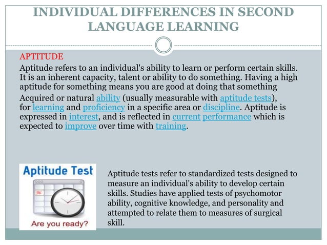 Individual differences in second language learning | PPT