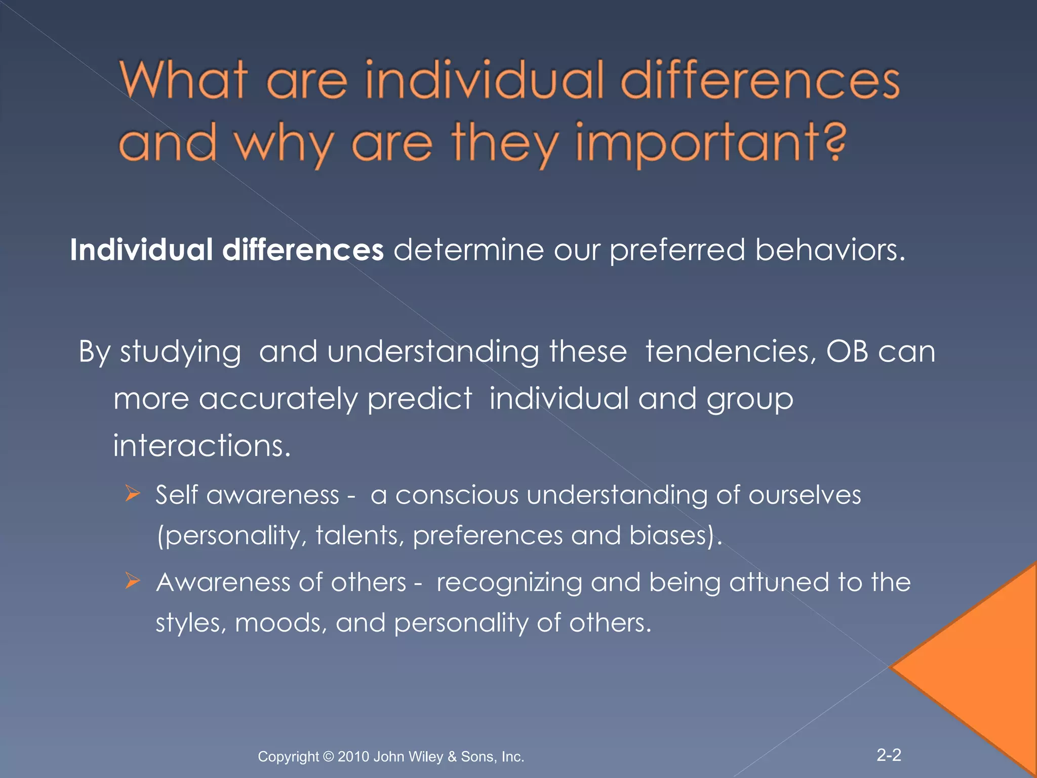Individual differences,values, and diversity | PPT