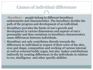 Individual diffrences | PPTX
