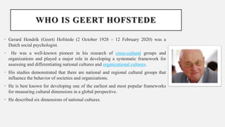 Hofstede cultural dimensions theory | PPTX
