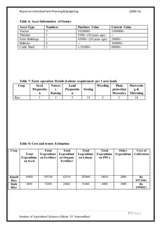 A REPORT ON INDIVIDUAL FARM PLAN | DOCX