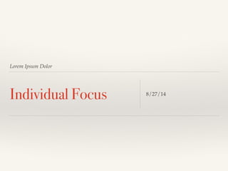 Individual focus | PDF