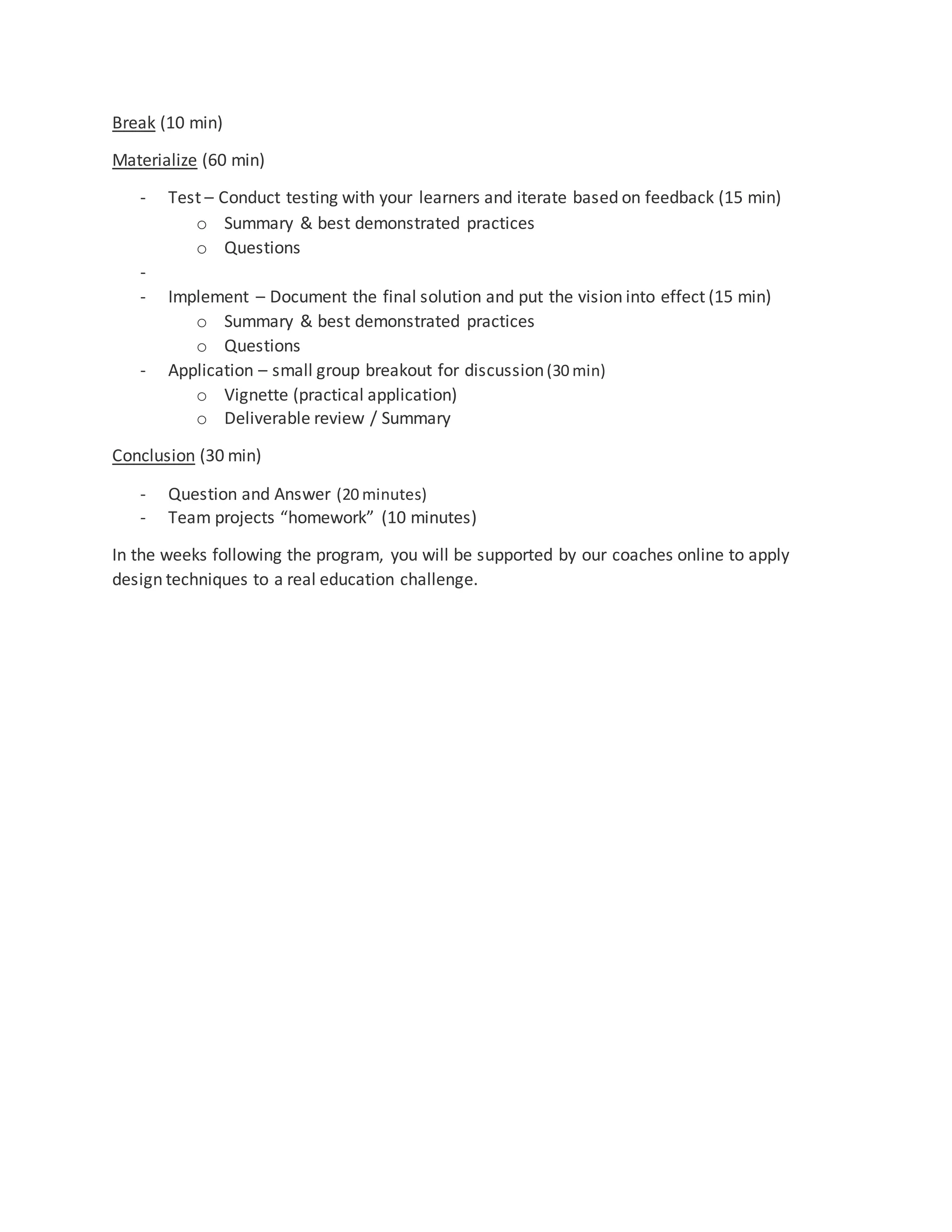 Design Thinking sample project | DOCX