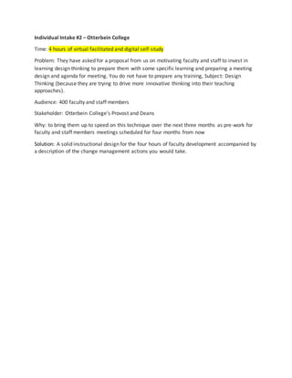 Design Thinking sample project | DOCX