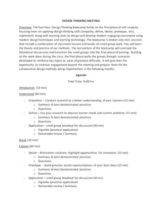 Design Thinking sample project | DOCX