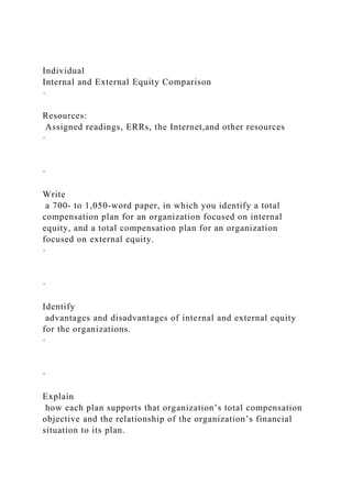 IndividualInternal and External Equity Comparison·Resource.docx