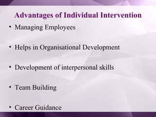 Individual intervention - Organizational Development | PPT