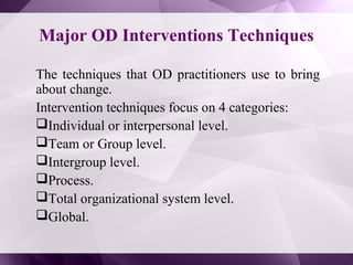 Individual intervention - Organizational Development | PPT