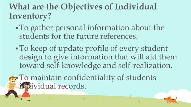Individual inventory service | PPTX | Educational Assessment | Education