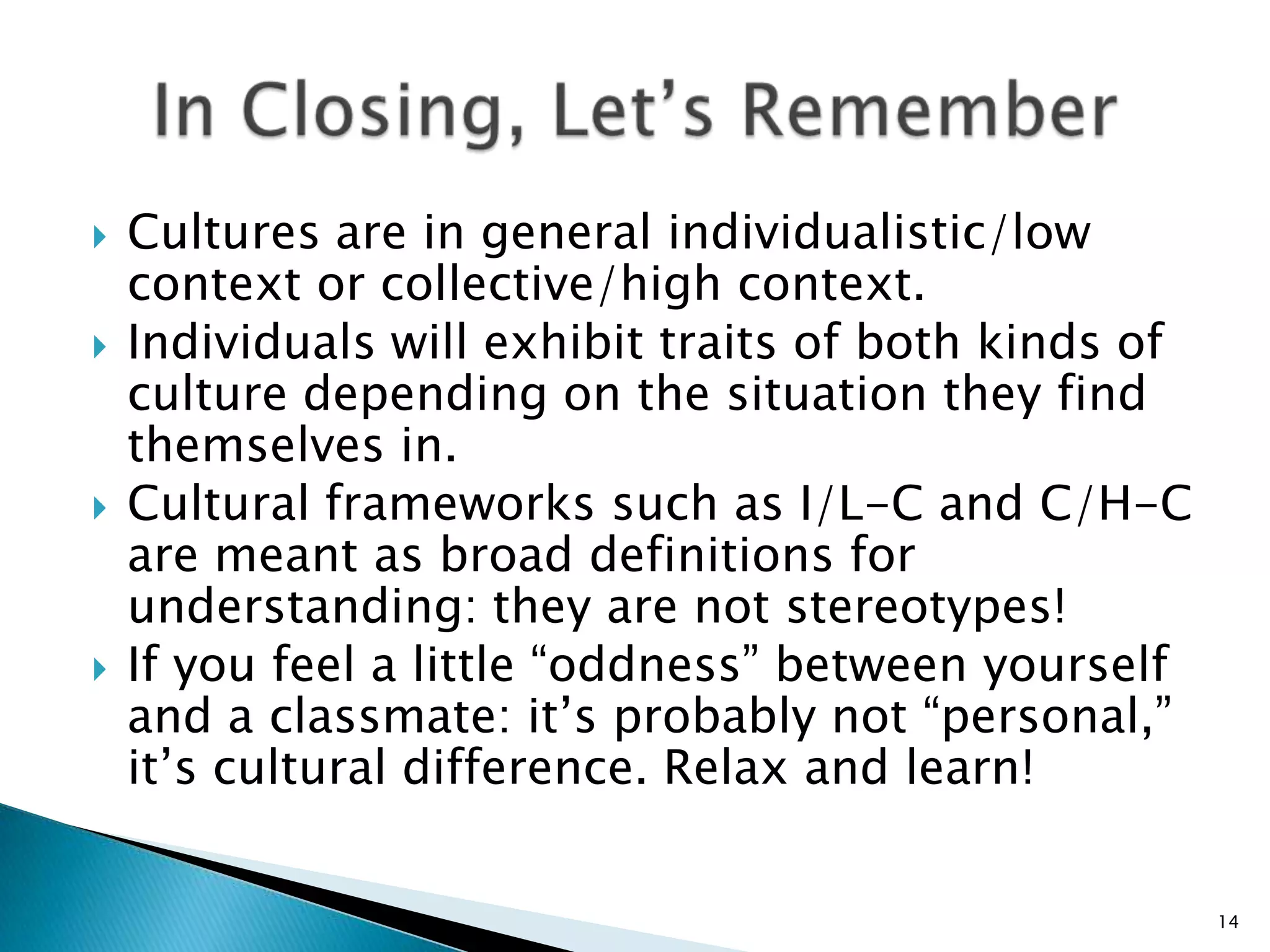 Individualism, Collectivism, High And Low Context | PPTX
