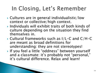 Individualism, Collectivism, High And Low Context | PPTX