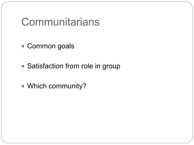 Individualism & communitarianism | PPTX