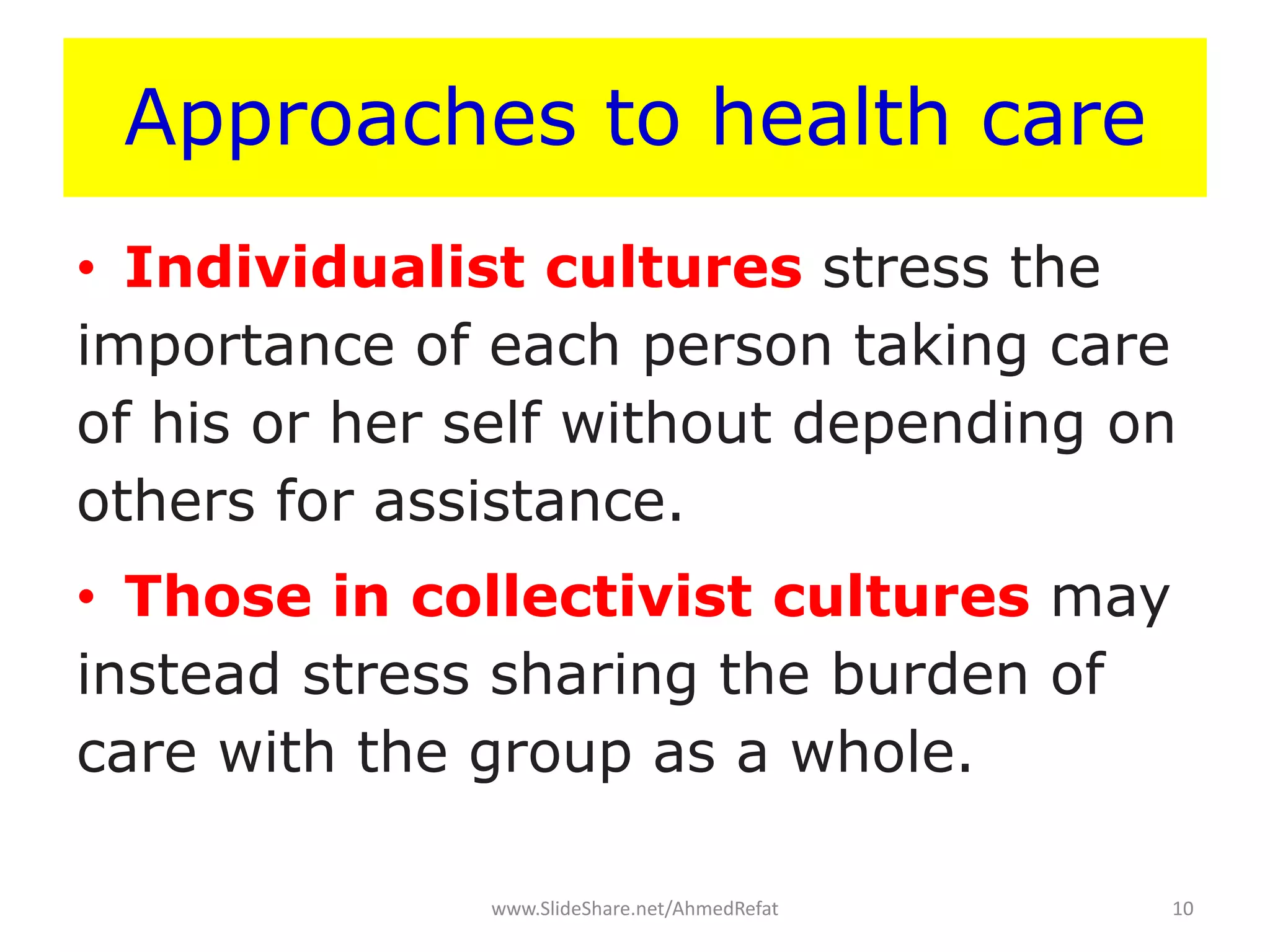 Individualistic and collectivist cultures public health implications | PDF