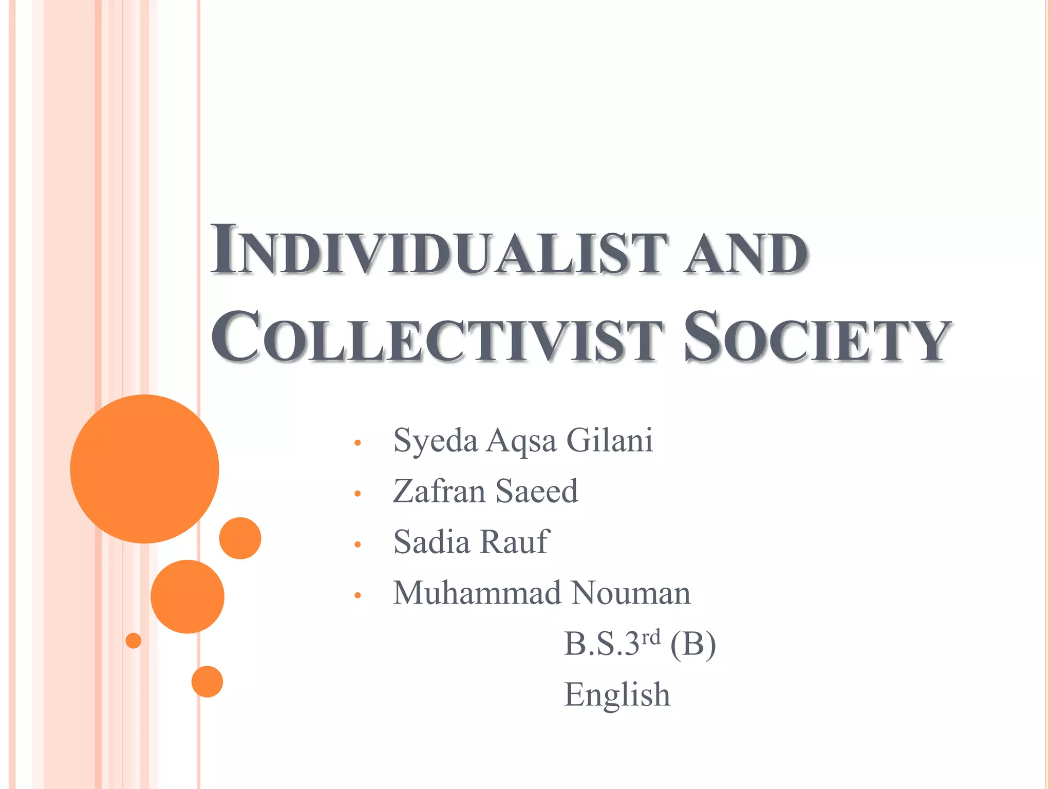 Individualist vs Collectivist Society | PPT
