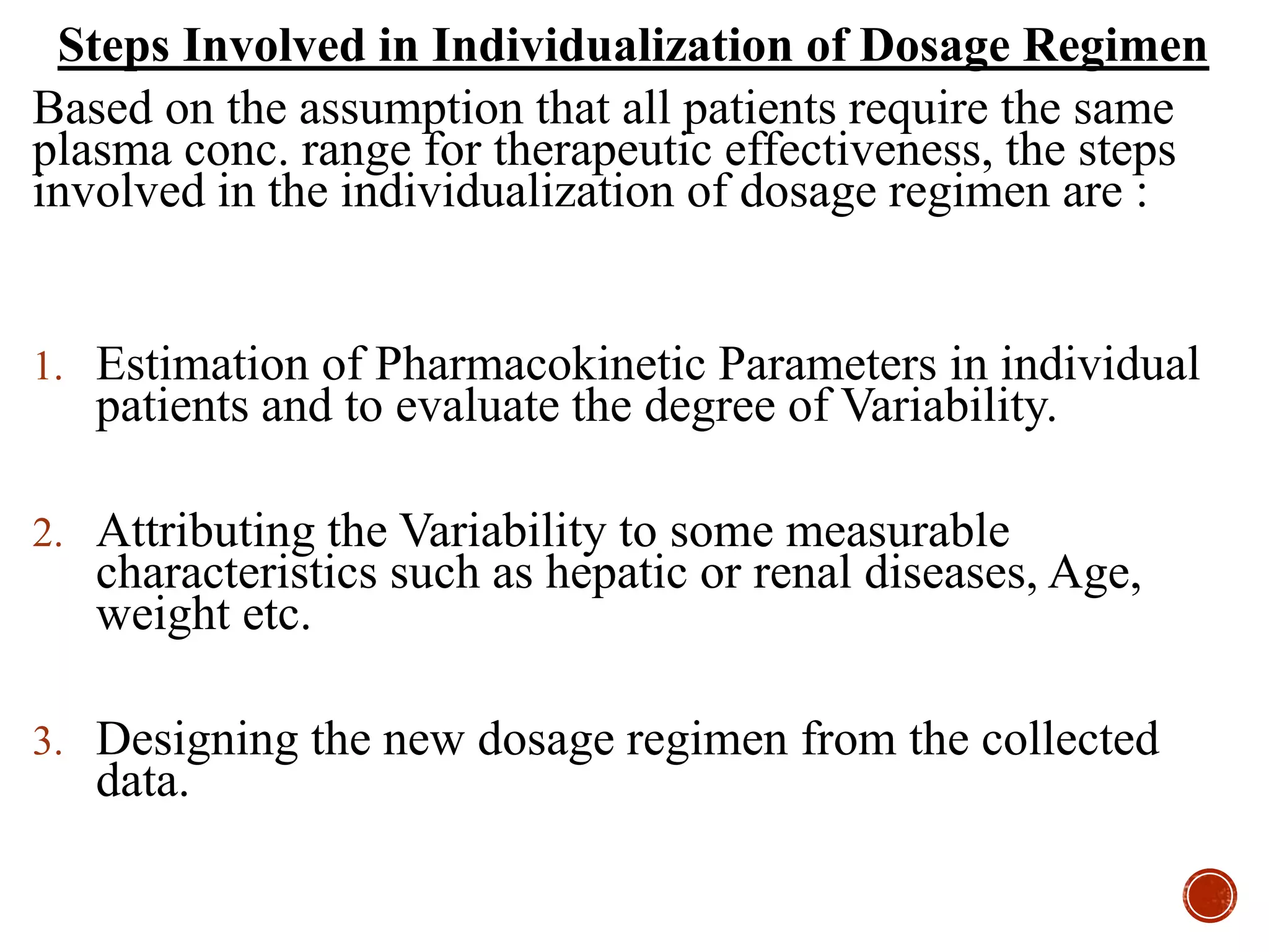 Introduction to dosage regimen and Individualization of dosage regimen ...