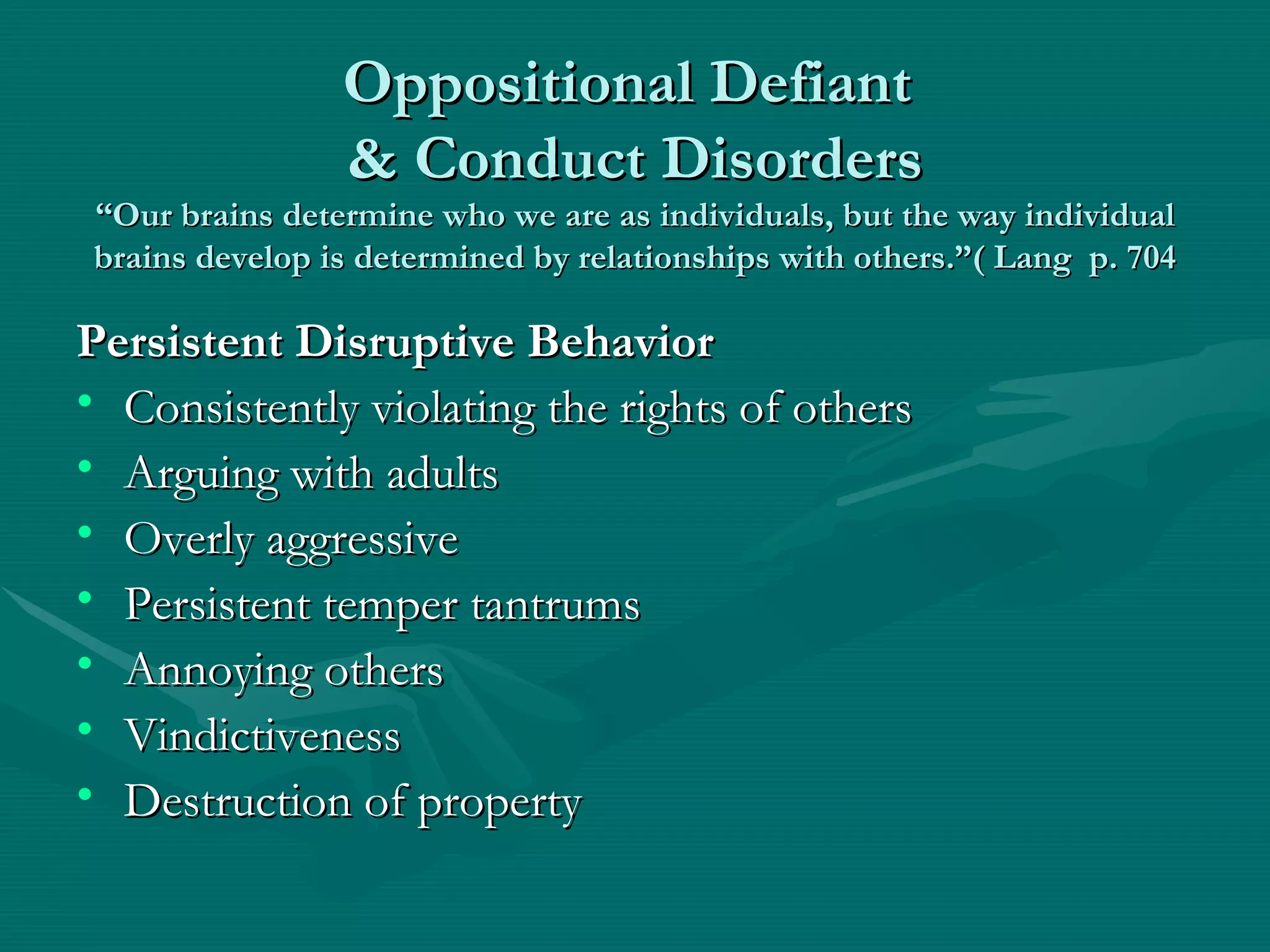 Emotional and Behavior Disorders | PPT