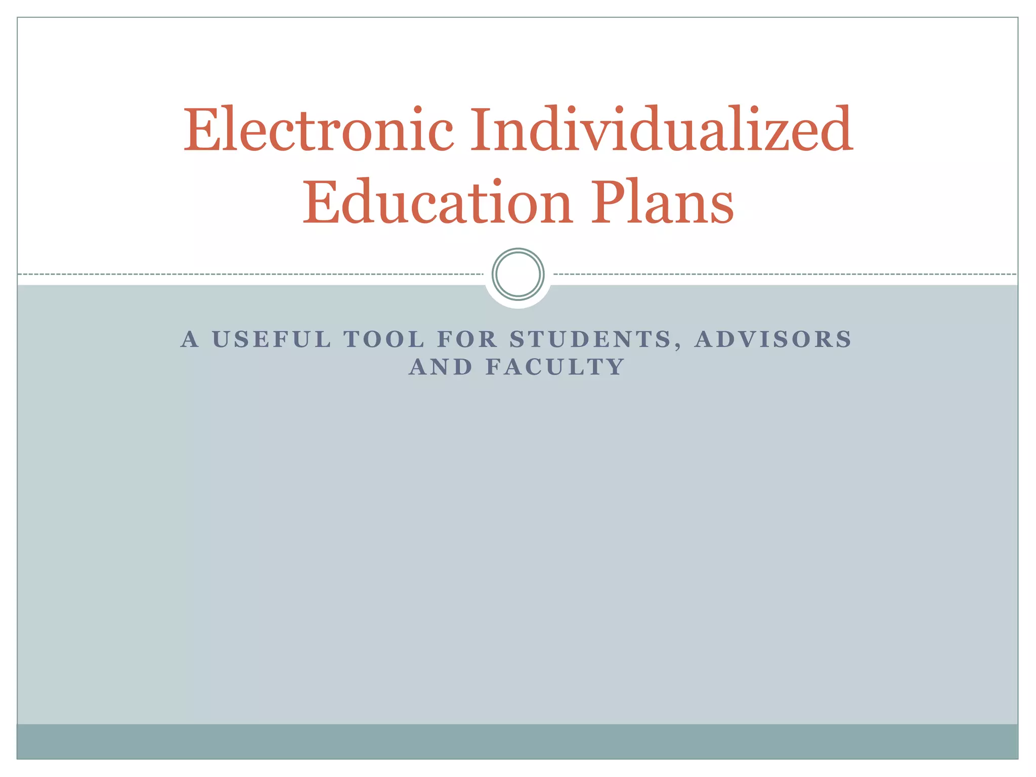 Individualized education plan in depth | PPTX