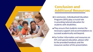 Individualized Education Programs (IEPs) in Special Education | PDF