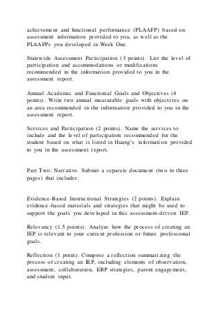 Individualized Education ProgramThroughout this course you h | PDF