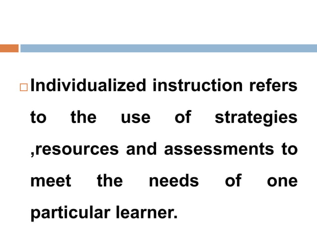 Individualized instruction teaching method | PPTX | Educational ...