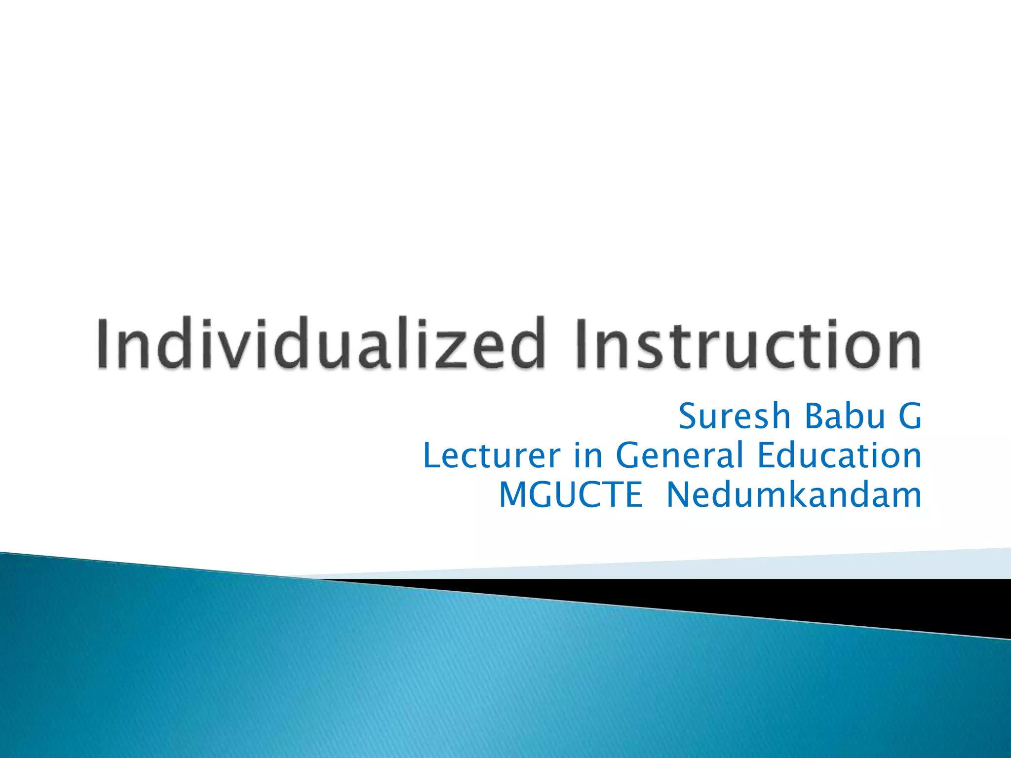 Individualised instruction, Individualised instructional strategies ...