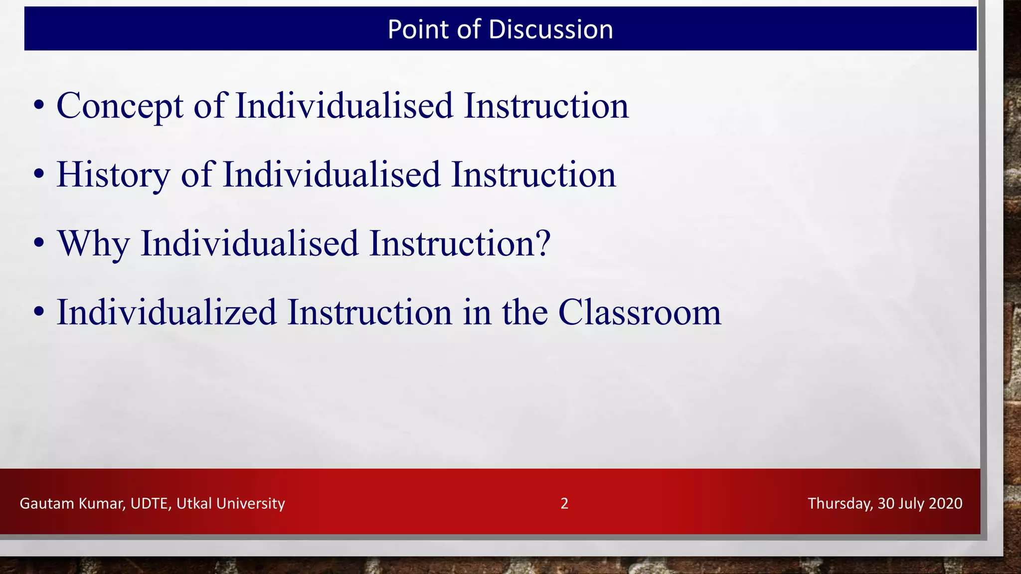 Individualized instruction in regular classroom | PPT