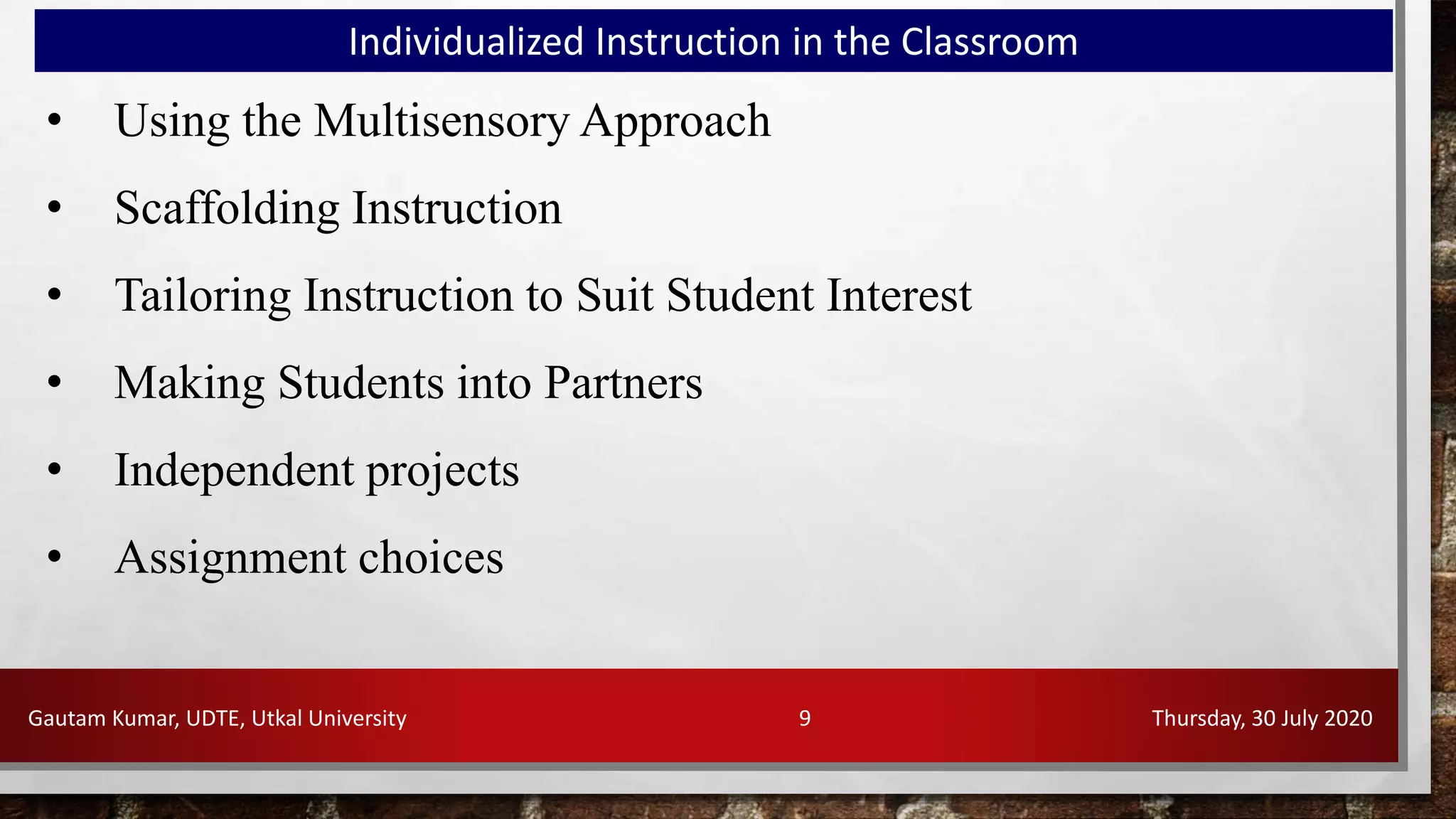 Individualized instruction in regular classroom | PPT