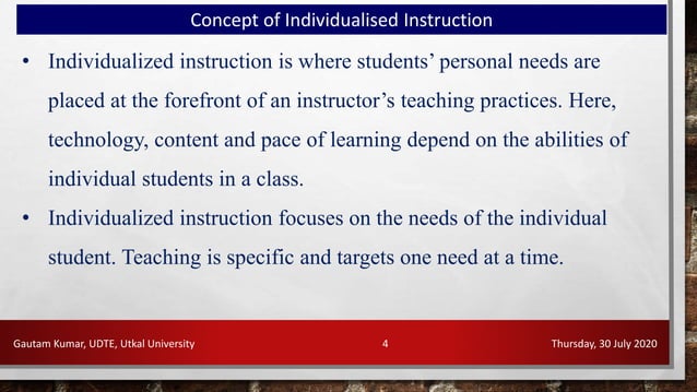 Individualized instruction in regular classroom | PPT