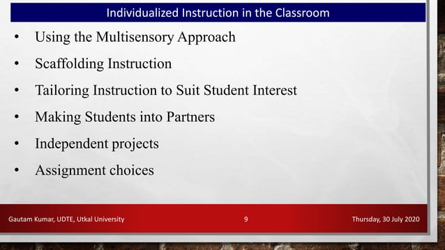 Individualized instruction in regular classroom | PPT