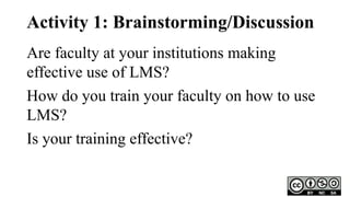 Individualizing Faculty Development on Effective Use of LMS Using TPACK ...