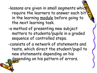 Individualizing Programmed Materials | PPT