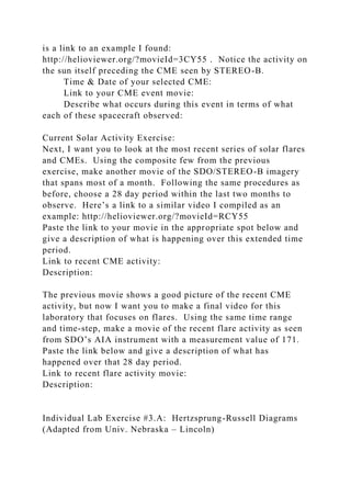 Individual Lab Exercise #3.C Solar Flares and Coronal Mass Eject.docx